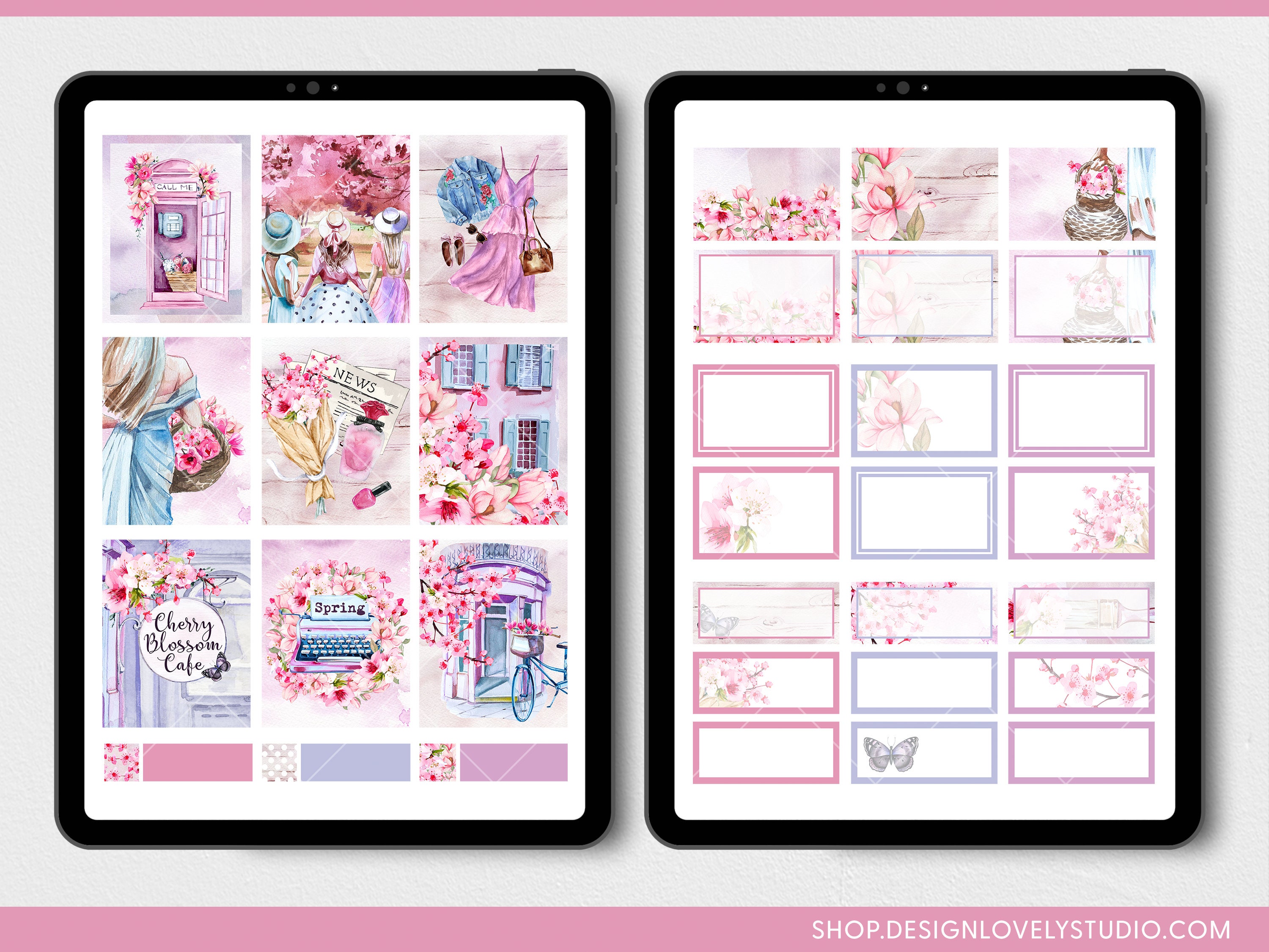 Spring Digital Stickers May Digital Stickers Cherry Blossom - Etsy