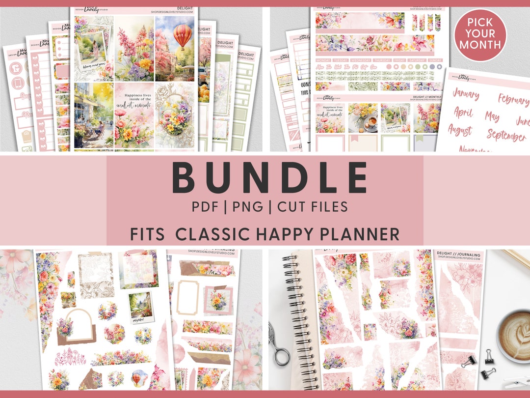 Printable Floral Planner Stickers Bundle, Spring, Summer, Monthly ...
