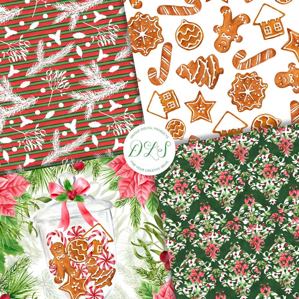 Christmas Digital Paper Pack / Christmas Background / - Etsy