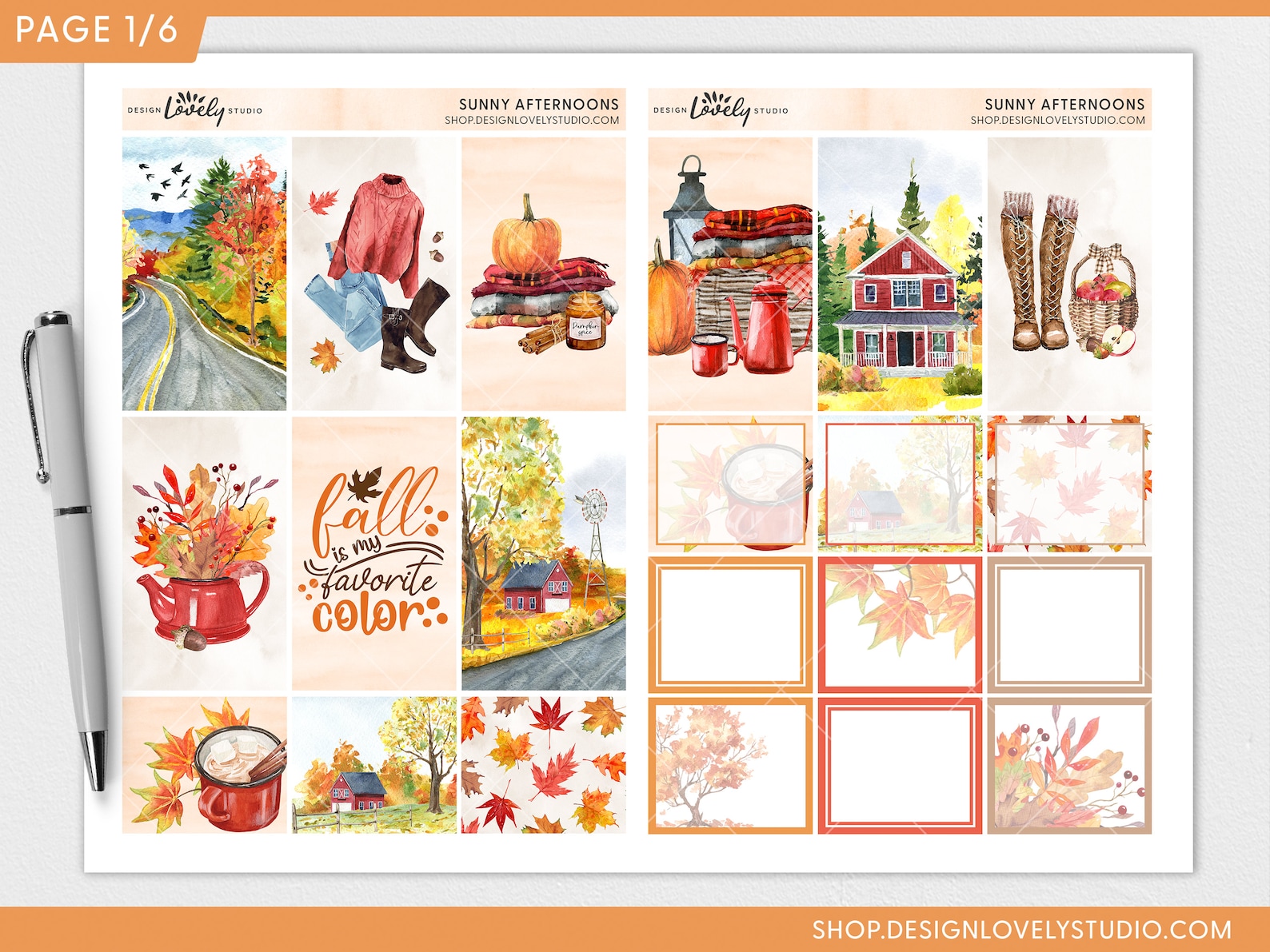 Happy Planner Stickers Kit, Fall Planner Stickers, Weekly Sticker Kit ...