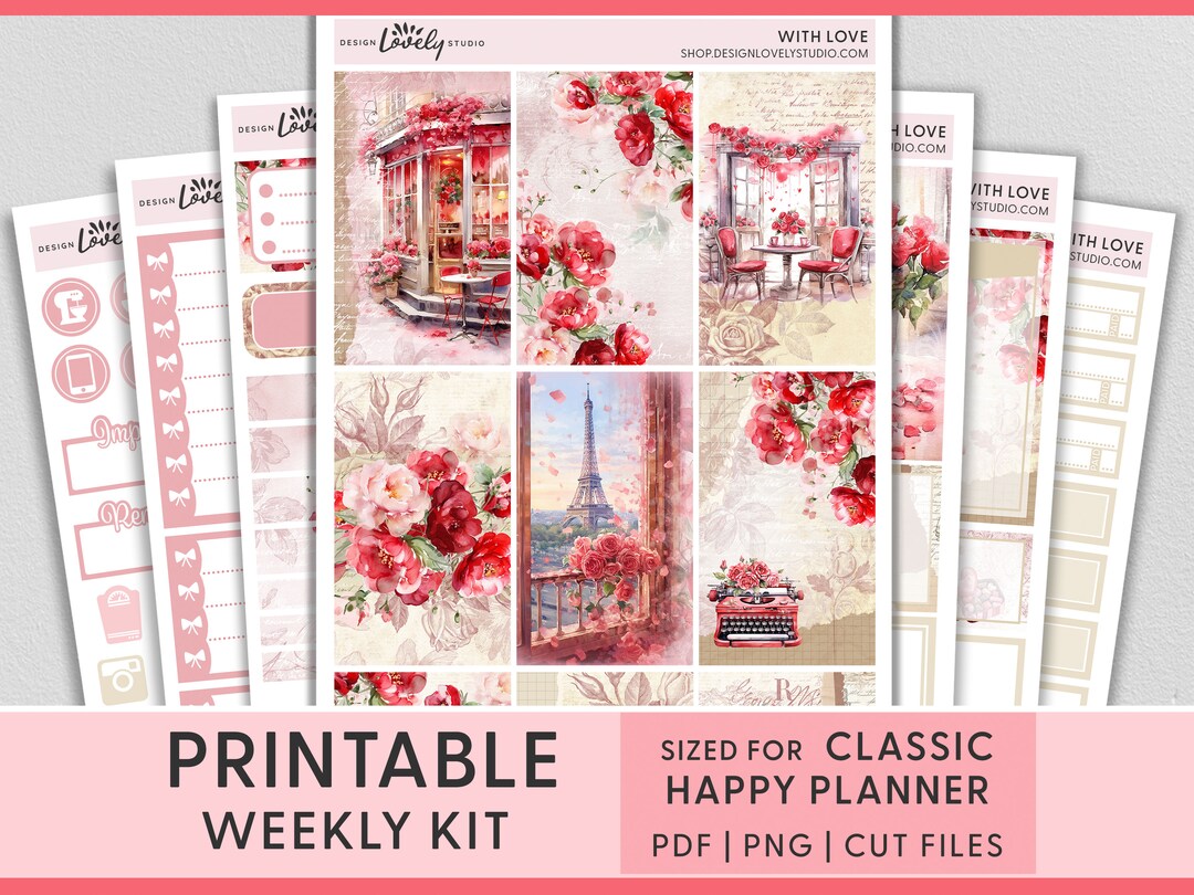 Valentine's Day Planner Stickers, Valentines Day Planner Kit, February ...