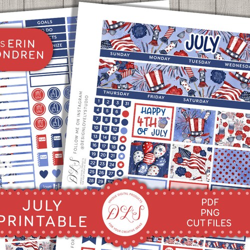 Big Happy Planner JULY Stickers Kit JULY Monthly Printable | Etsy