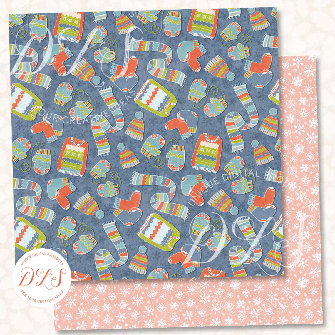 Christmas Digital Paper Winter Digital Paper Christmas | Etsy