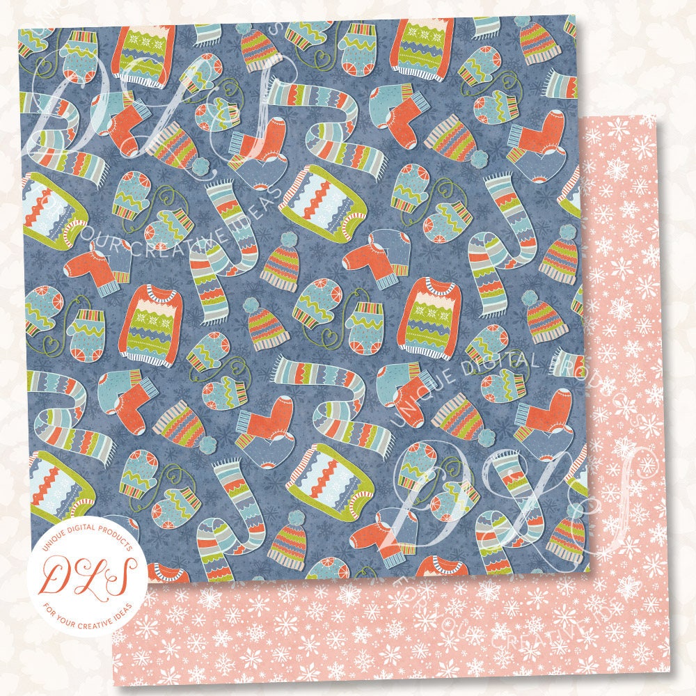 Christmas Digital Paper Winter Digital Paper Christmas | Etsy