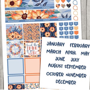 Happy Planner Monthly PRINTABLE Stickers, Floral Planner Stickers Kit ...