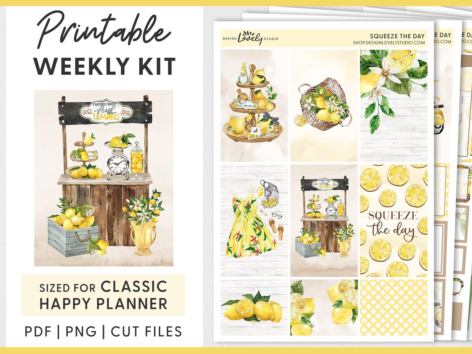 Happy Planner Stickers, Lemon Planner Stickers, Weekly Sticker Kit ...