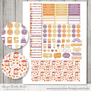 Printable NOVEMBER Monthly Planner Stickers, for Erin Condren Life ...