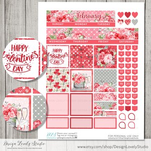 Printable February Monthly Kit, Big Happy Planner February Stickers Kit ...