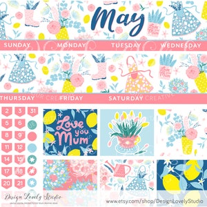 May PRINTABLE Planner Stickers, Printable May Monthly Stickers Kit ...
