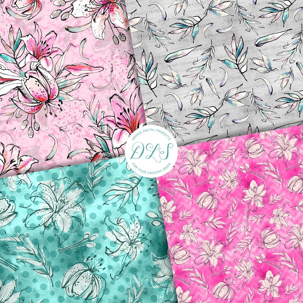Floral Digital Paper Pack: garden Beauties | Etsy