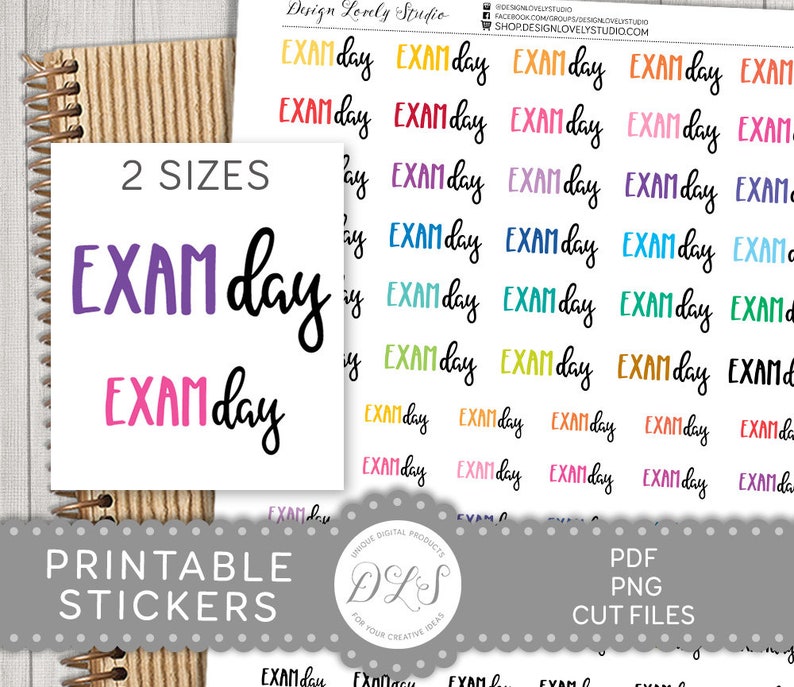 EXAM DAY Script Planner Stickers Exam Day Printable Planner | Etsy