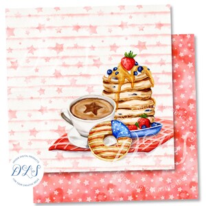 4th of July Digital Paper, Independence Day Background, Patriotic ...