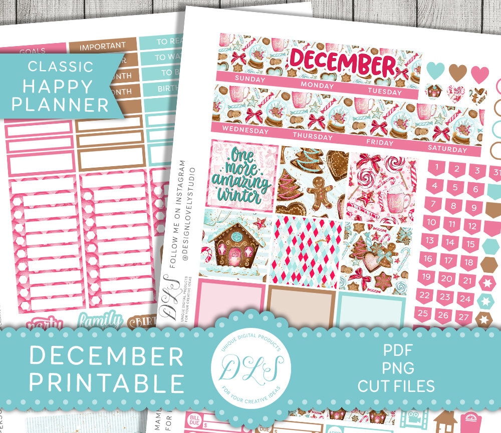 DECEMBER Planner Monthly Kit Happy Planner December Planner | Etsy