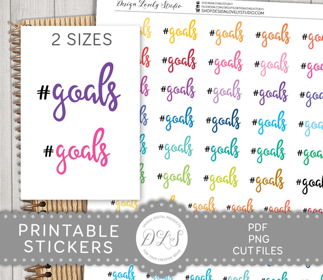 GOALS Planner Stickers, Printable Goals Stickers, Goals Planning ...