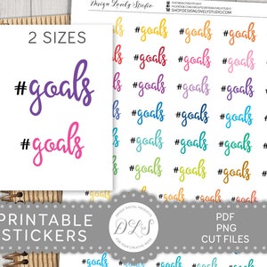 GOALS Planner Stickers, Printable Goals Stickers, Goals Planning ...