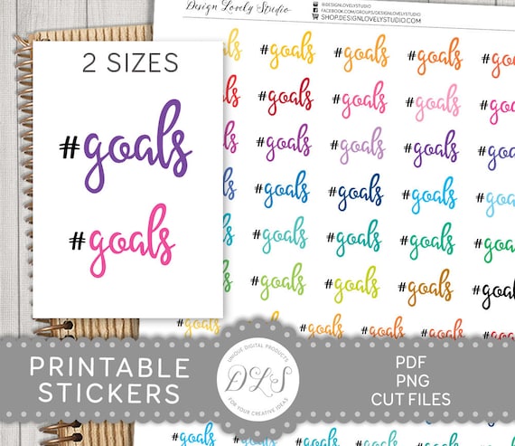GOALS Planner Stickers Printable Goals Stickers Goals | Etsy