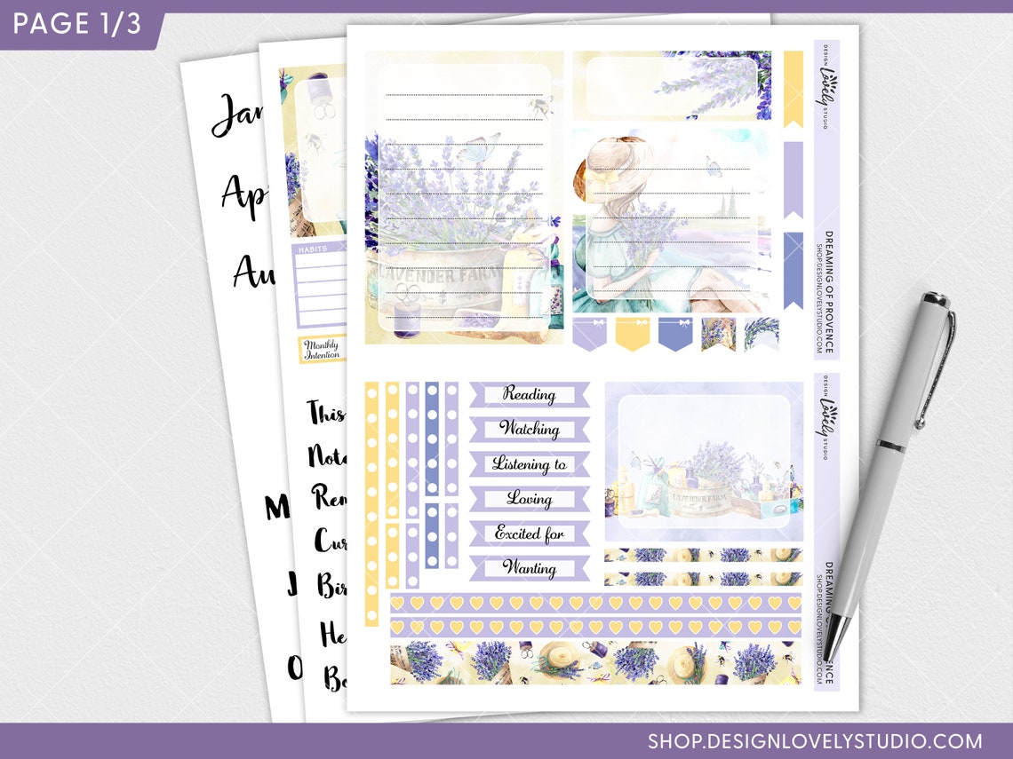 Notes Page Sticker Kit Printable Planner Stickers Monthly - Etsy