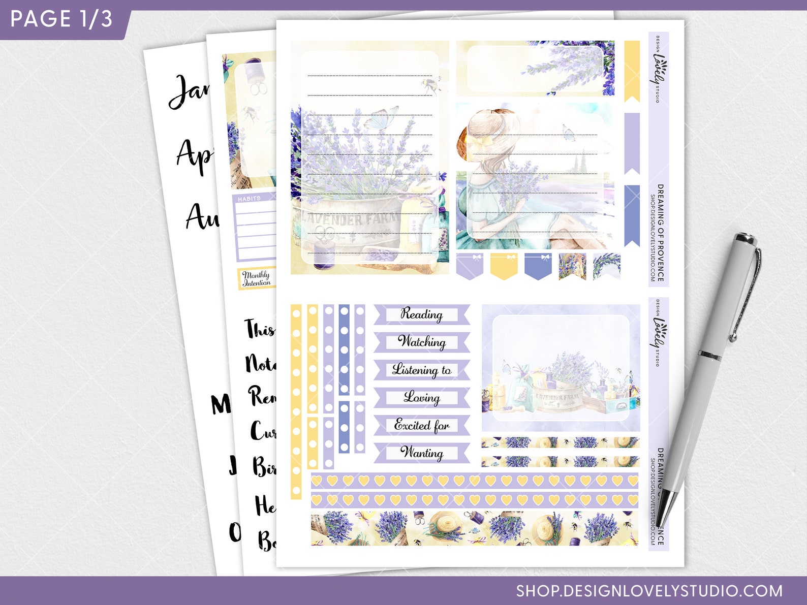 Notes Page Sticker Kit Printable Planner Stickers Monthly - Etsy