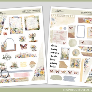 Spring Journaling Sticker Kit, Spring Deco Stickers, Floral Journaling ...