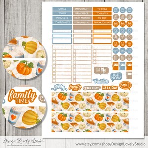 November Happy Planner Monthly Kit, November Printable Planner Stickers ...