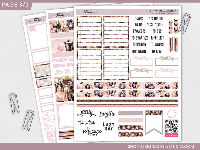 January Monthly Sticker Kit, January Planner Stickers, January Monthly ...