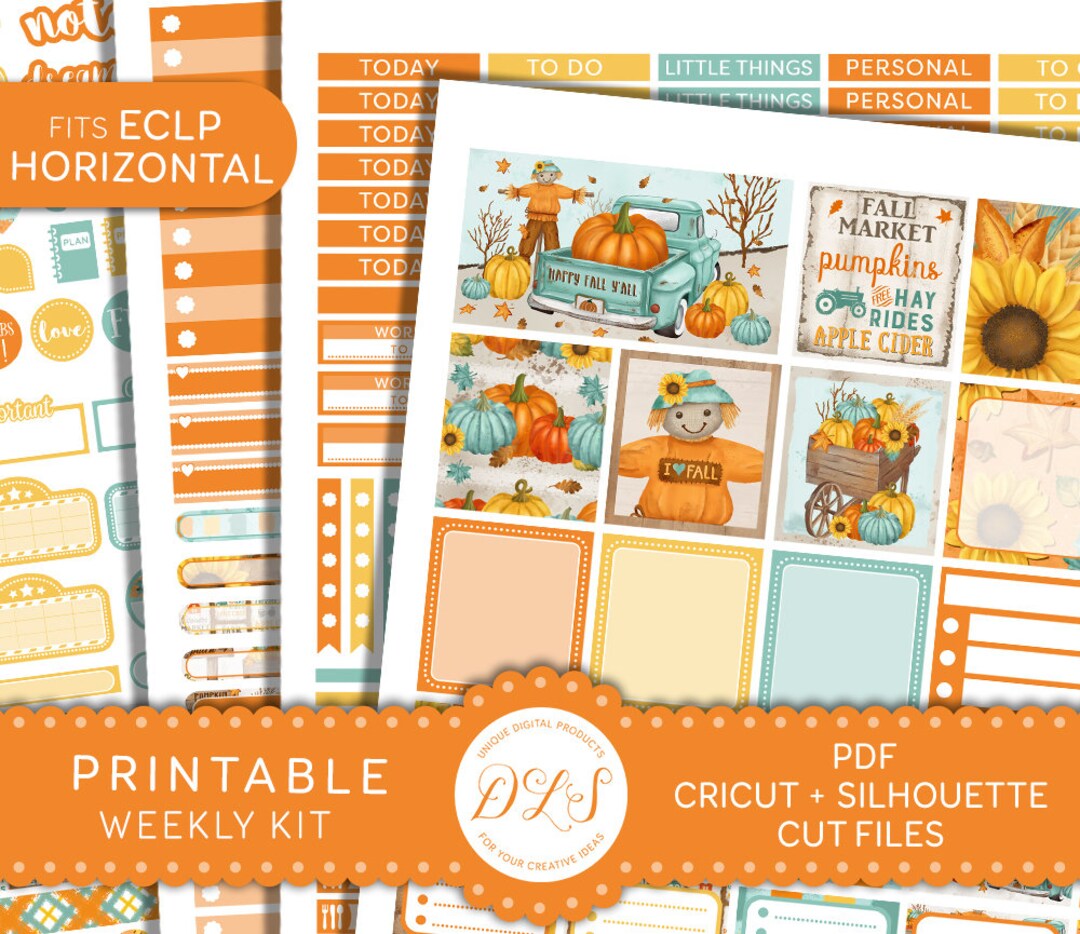 Printable Fall Planner Stickers Kit, Halloween Stickers Kit, October ...