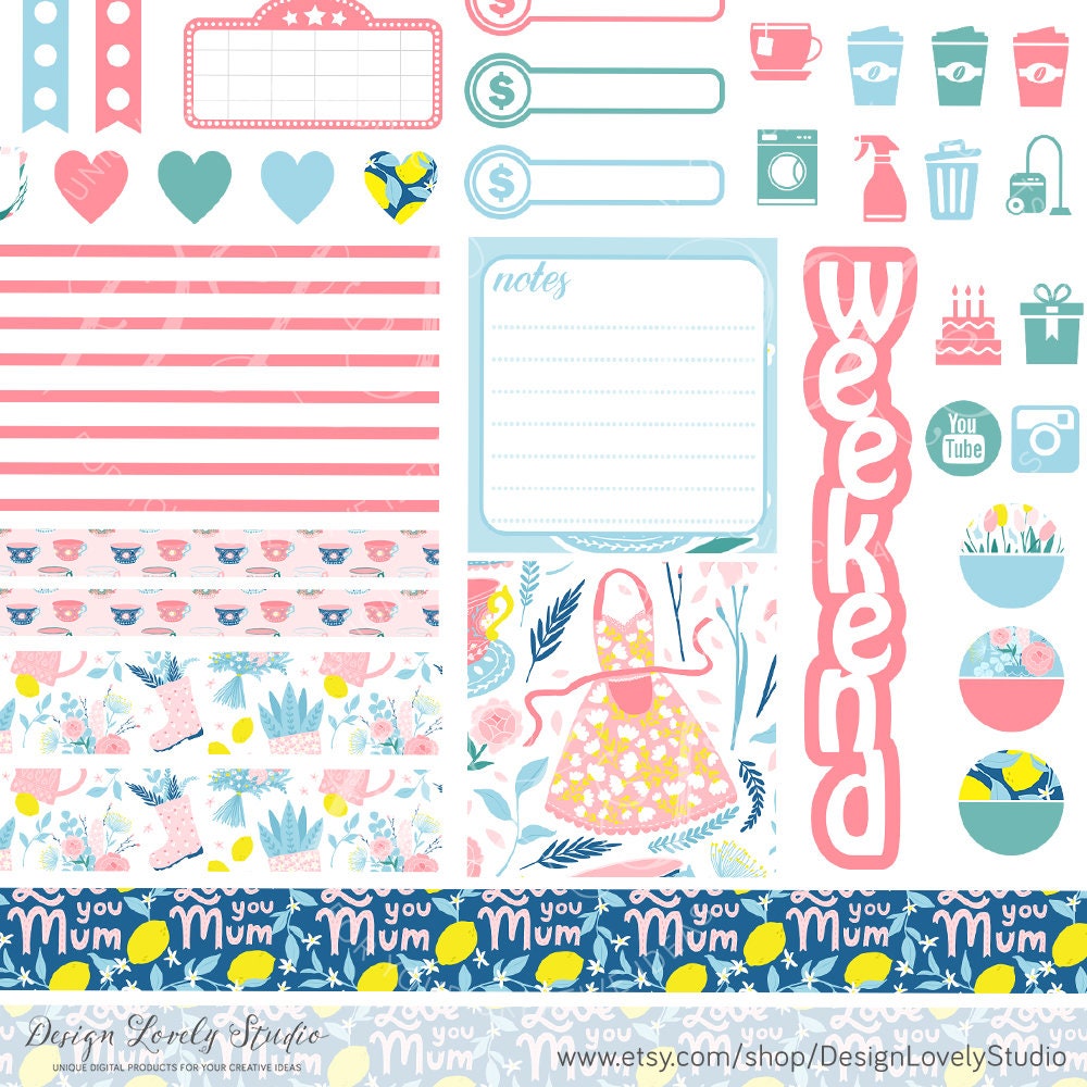 PRINTABLE Mothers Day Planner Stickers Mini Happy Planner - Etsy