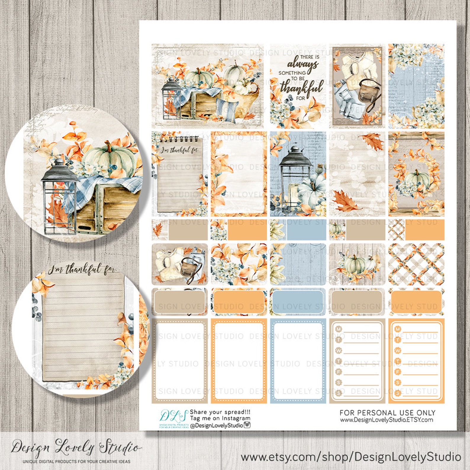 THANKSGIVING Planner Stickers, Fall Planner Stickers, Happy Planner ...