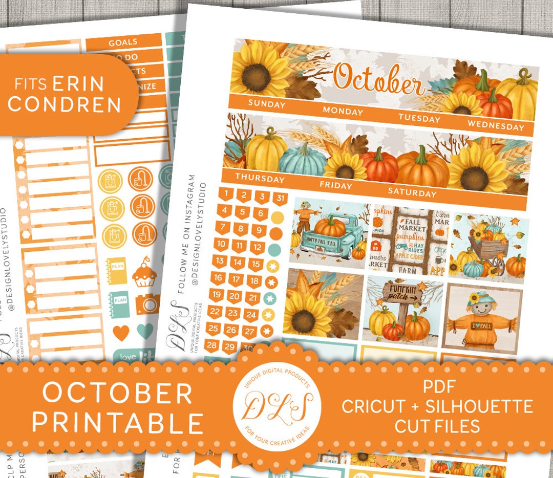October Monthly Planner Kit, October Monthly Printable, Halloween ...