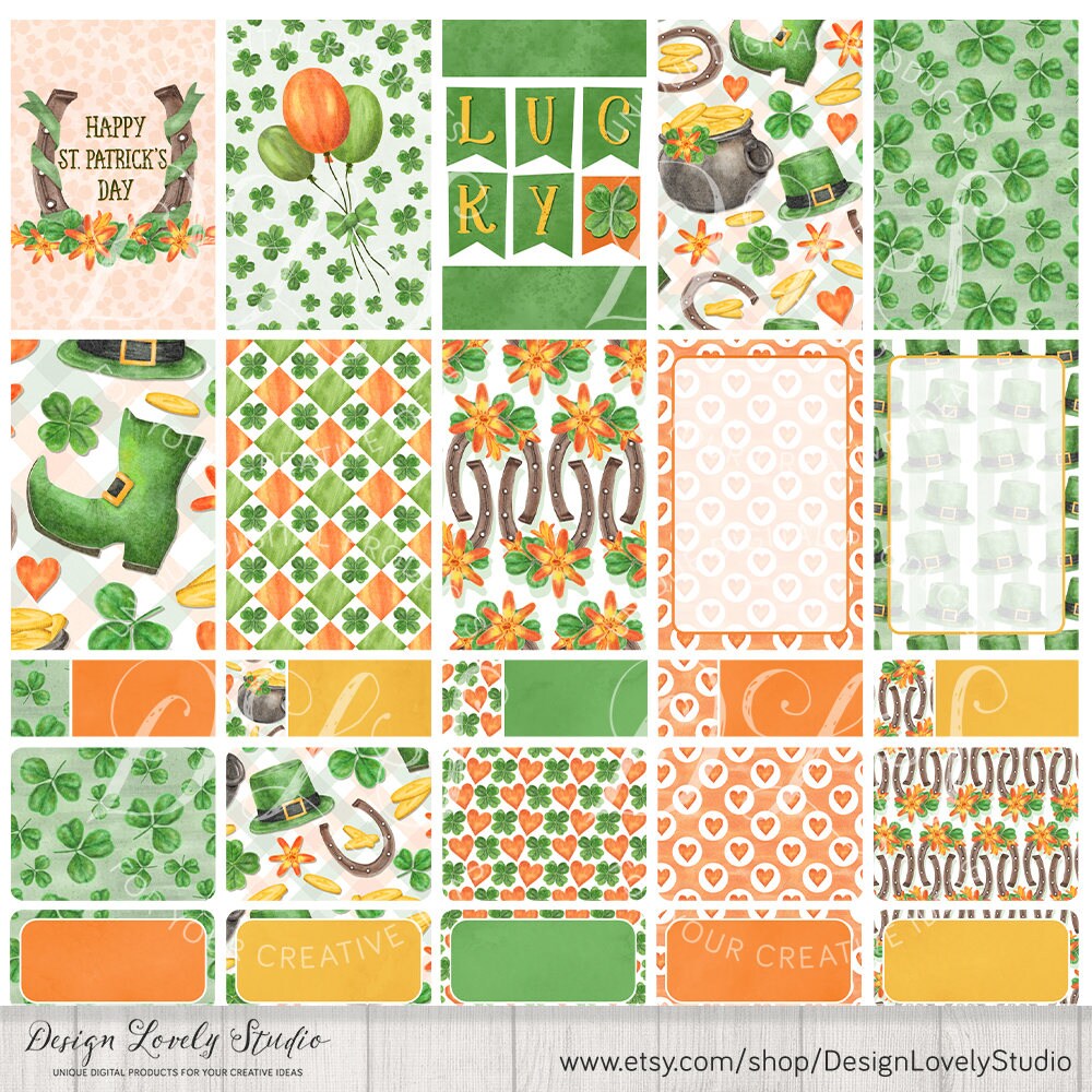 Printable St. Patrick's Day Planner Stickers, Happy Planner March ...