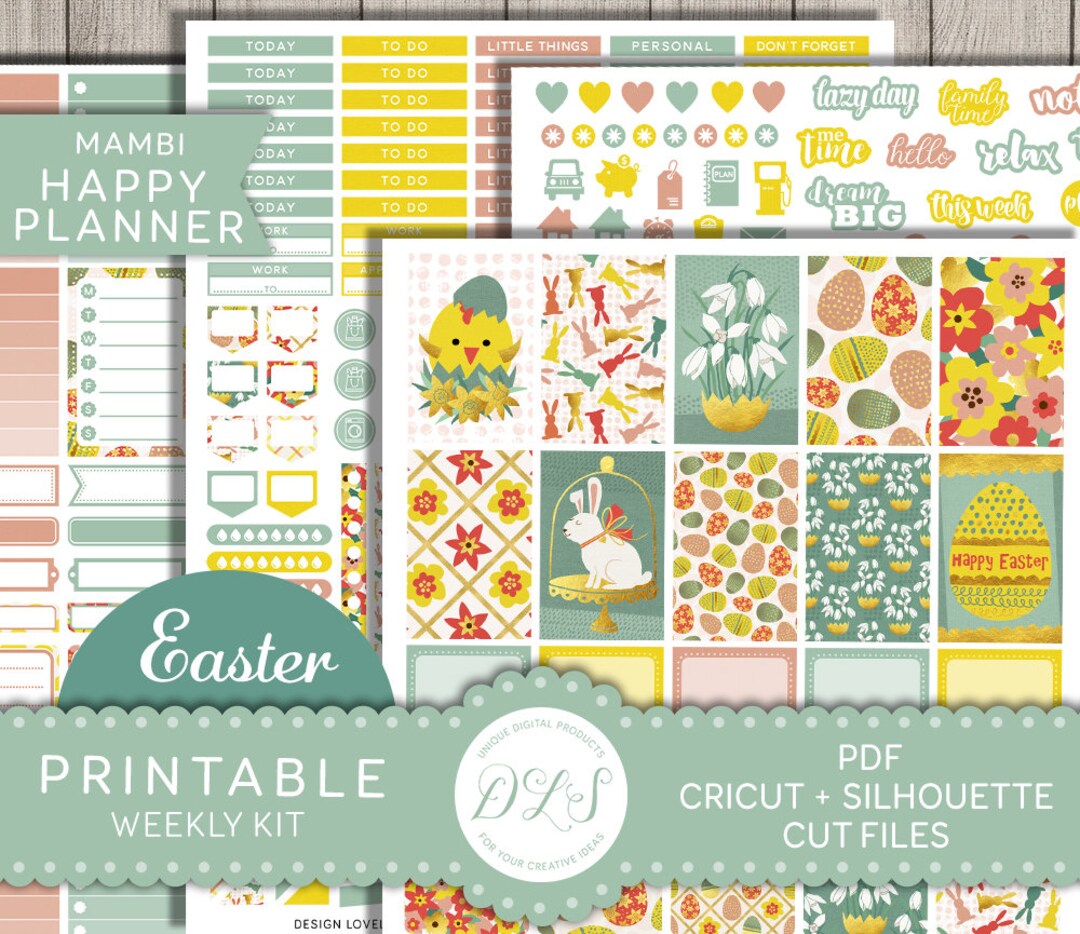 Easter Stickers Happy Planner, Easter Planner Kit, Happy Planner April ...