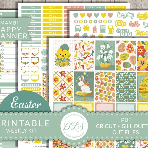 Easter Stickers Happy Planner Easter Planner Kit Happy - Etsy