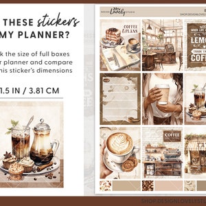 Printable Coffee Lover Planner Stickers Bundle, Coffee Themed Stickers ...