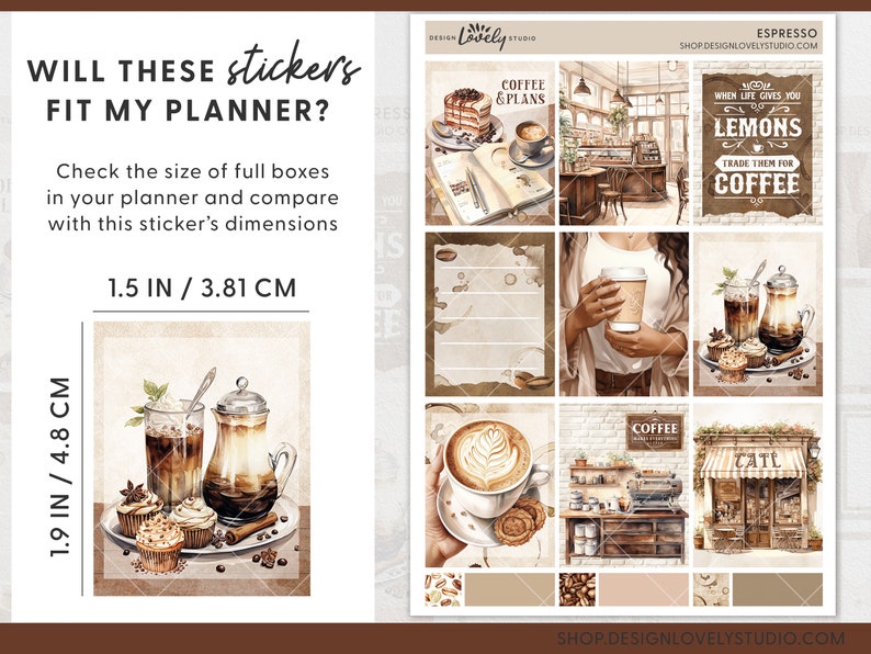 Printable Coffee Lover Planner Stickers Bundle, Coffee Themed Stickers ...