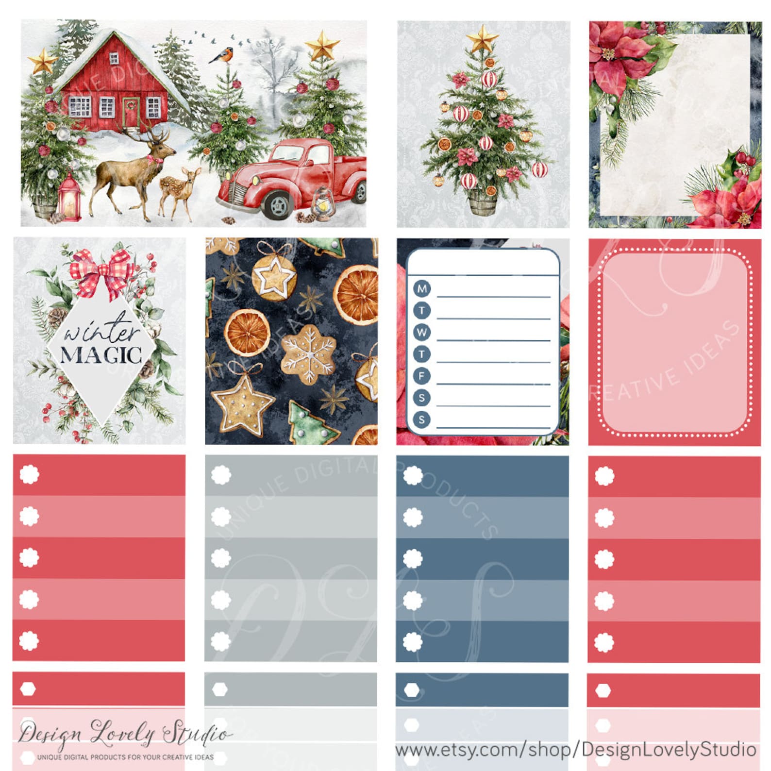 Printable CHRISTMAS Planner Stickers Holiday Planner - Etsy