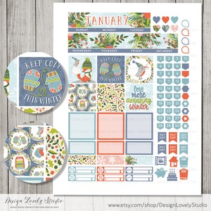 Happy Planner January Monthly Kit, January Monthly Planner Stickers ...