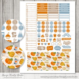 November Monthly Kit for Erin Condren, November Planner Stickers ...