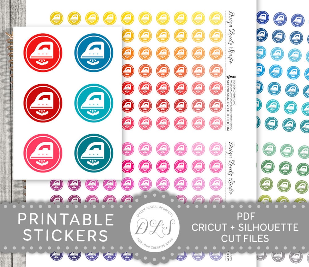 Ironing Planner Stickers, Printable Ironing Stickers, Ironing Icon ...