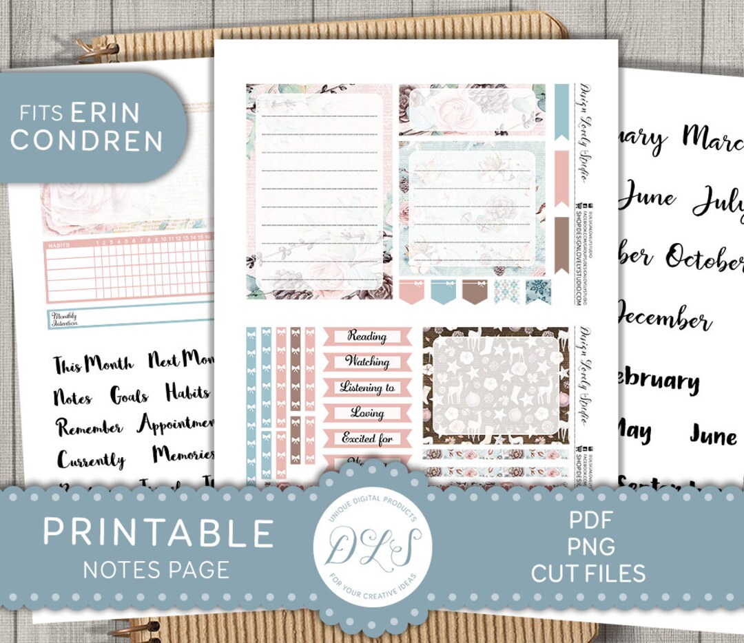 Printable JANUARY Notes Page Stickers, January Planner Kit, New Year ...