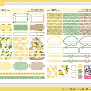 Weekly Planner Sticker Kit, Lemon Stickers, Summer Stickers, Printable ...