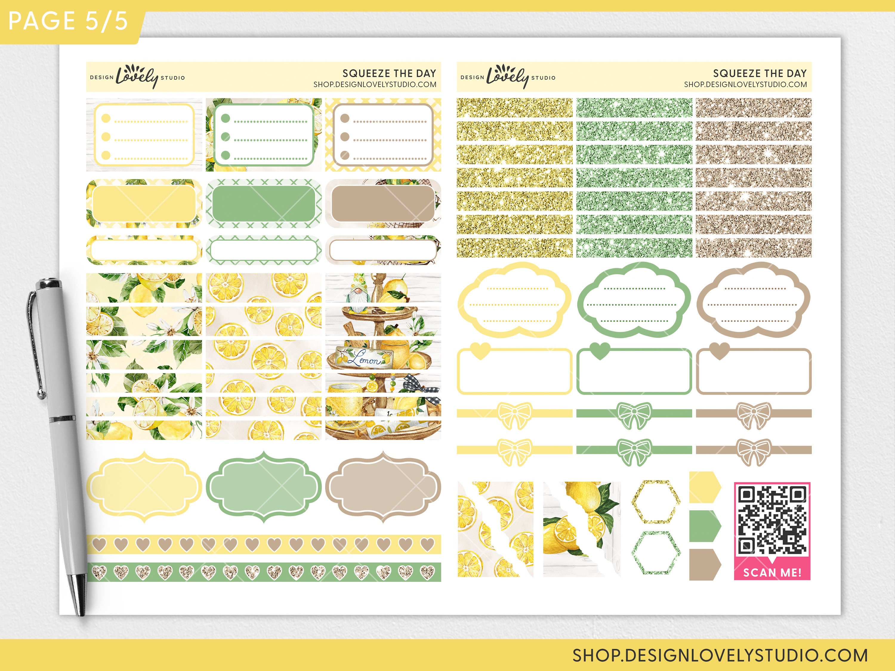 Weekly Planner Sticker Kit Lemon Stickers Summer Stickers - Etsy
