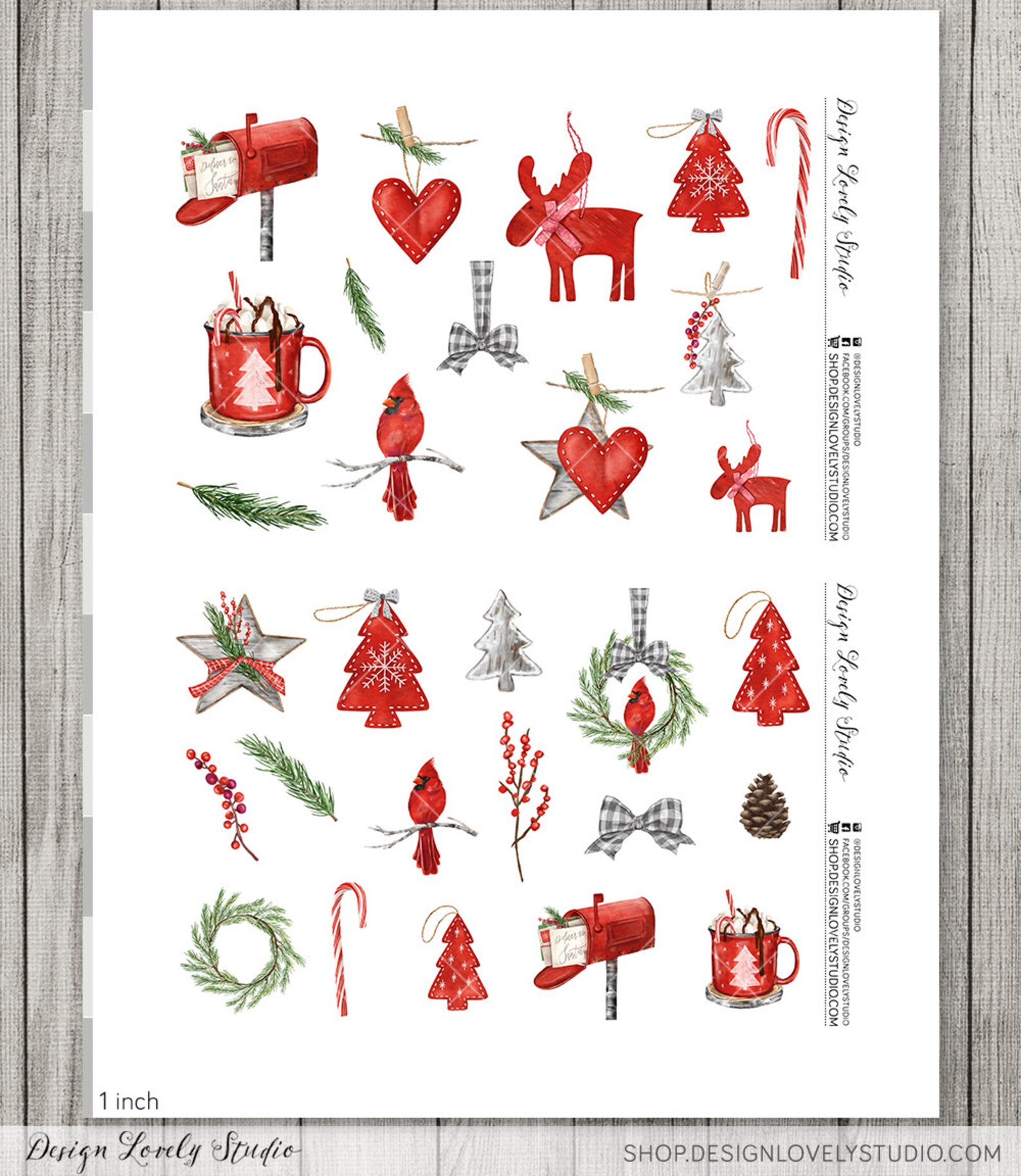 Printable CHRISTMAS Planner Stickers Christmas Scrapbook - Etsy