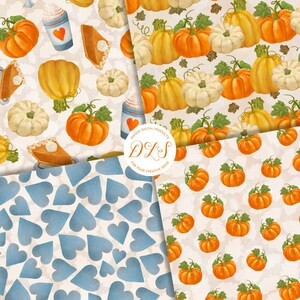 Pumpkin Digital Paper, Halloween Digital Paper, Halloween Scrapbook ...