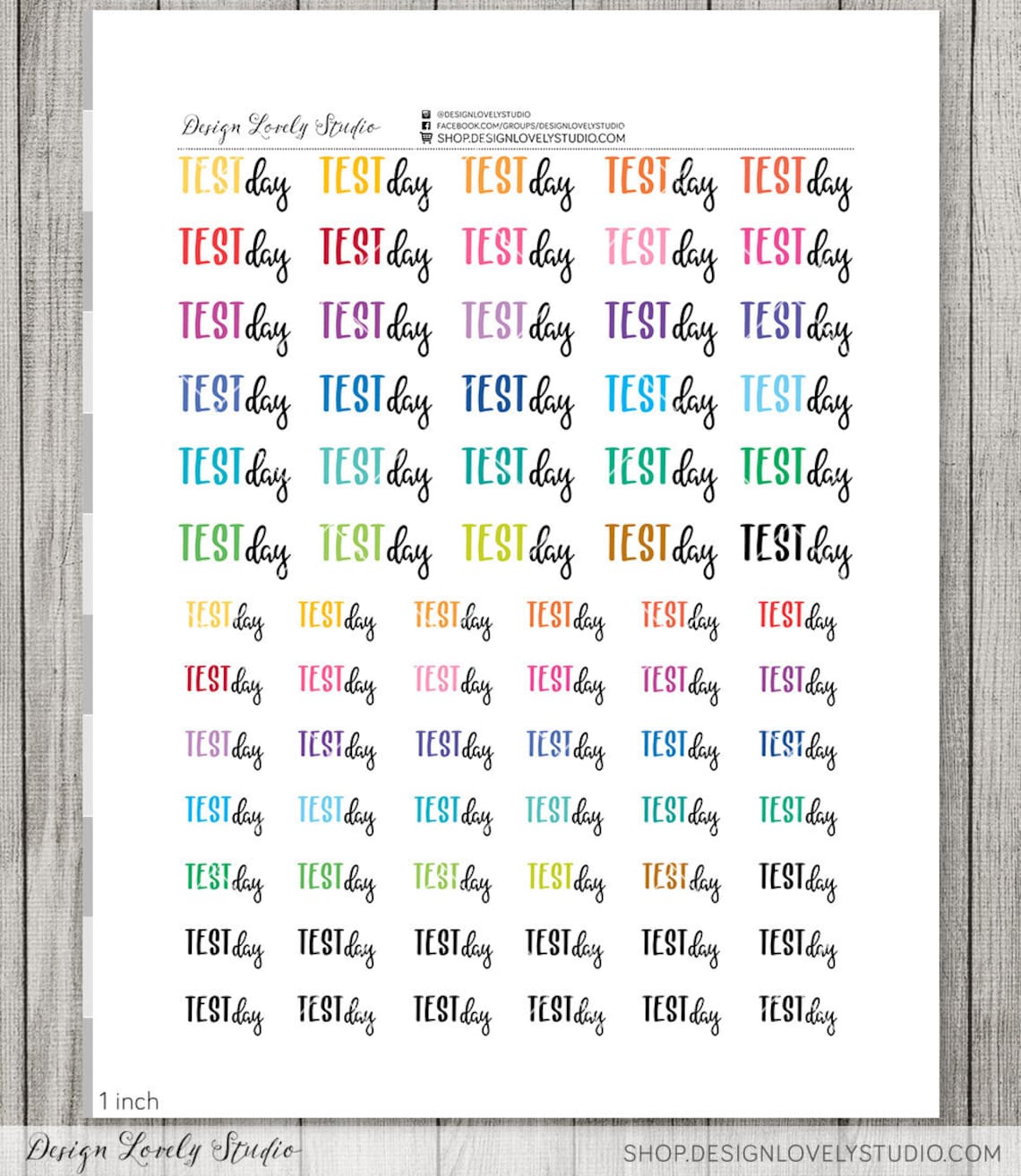 TEST DAY Printable Planner Stickers Test Day Script Planner - Etsy