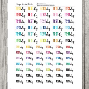 TEST DAY Printable Planner Stickers, Test Day Script Planner Stickers ...