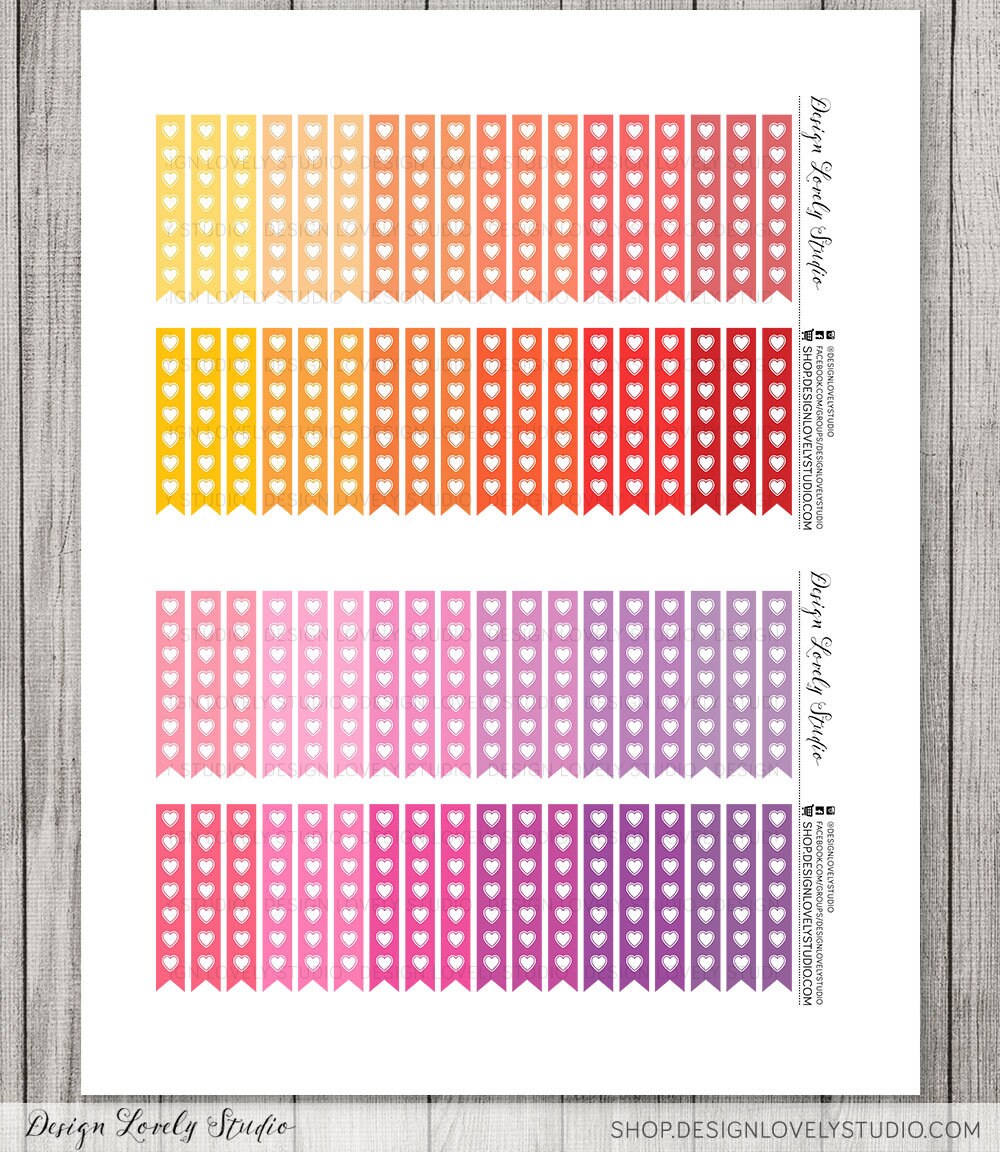 Heart CHECKLIST Planner Stickers Printable Checklist Planner - Etsy