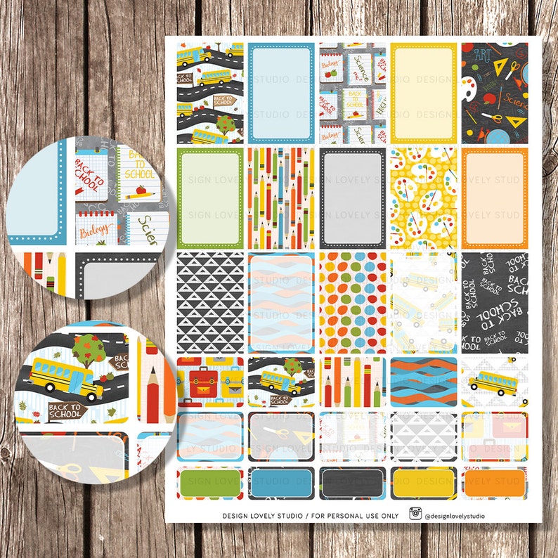 Happy Planner Back to School Stickers, Printable Back to School ...