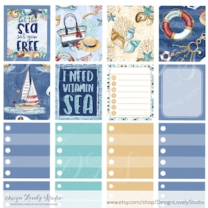 Printable Beach Planner Stickers, Mini Happy Planner Stickers Kit ...