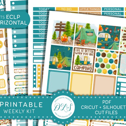 Camping Planner Stickers Kit Camping Planner Printable - Etsy