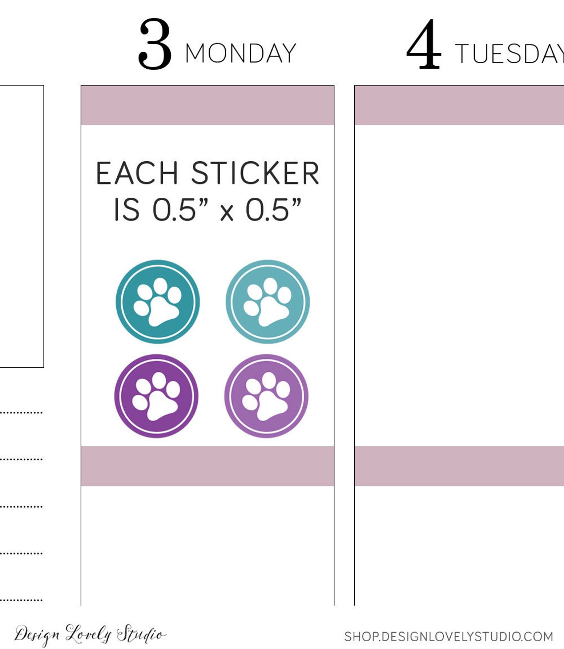 Paw Print Icon Stickers Pet Planner Stickers Dog Icon | Etsy